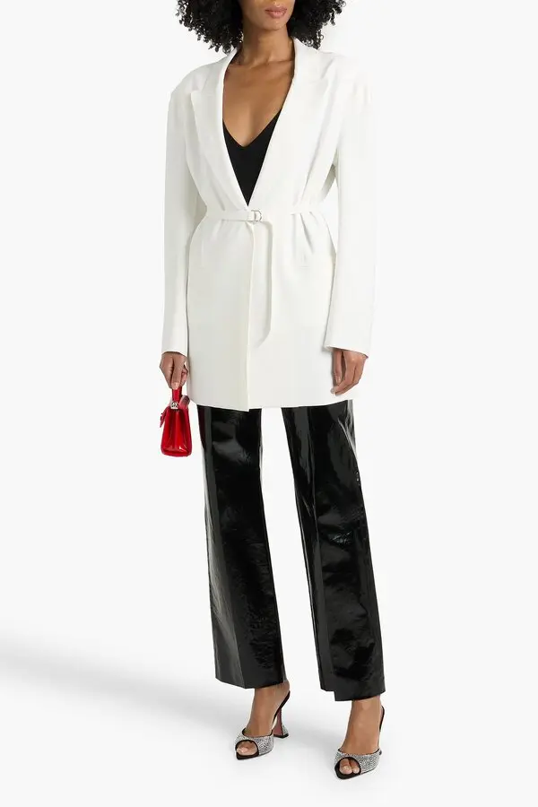 Norma Kamali Belted Cady Blazer