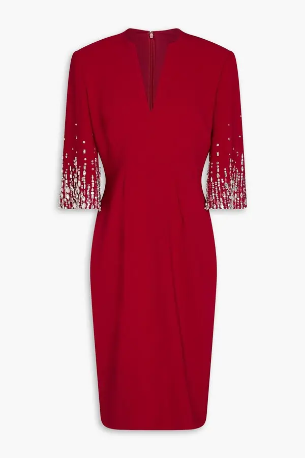 Jenny Packham Embellished Crepe Dress