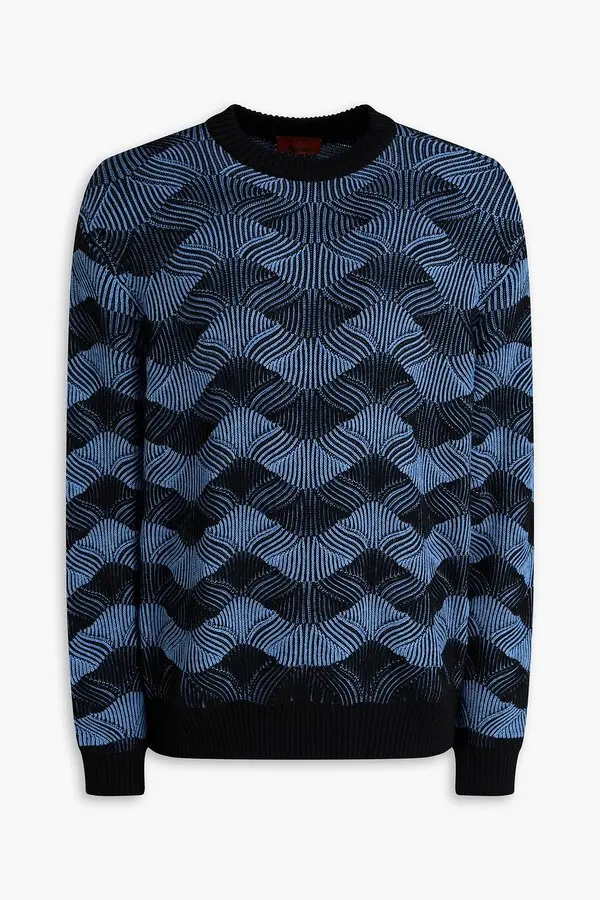 Missoni Jacquardknit Wool And Cottonblend Sweater - Black