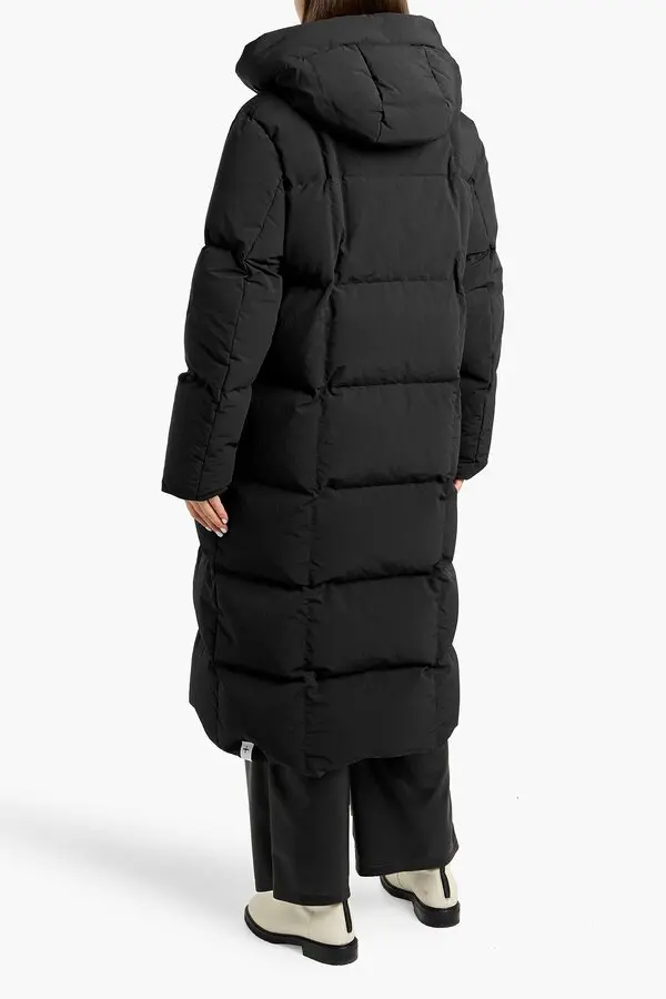 JIL SANDER Quilted Shell Hooded Down Coat - Black
