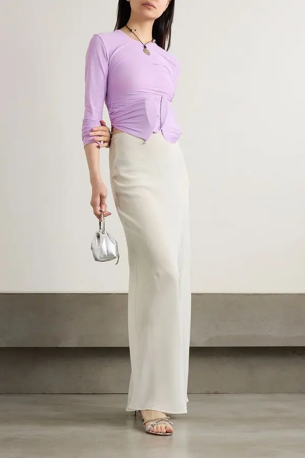 Christopher Esber Venus Looped Ruched Stretchjersey Top