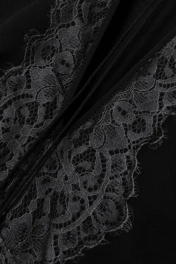 Christopher Esber Cutout Lace-trimmed Silk-georgette Gown