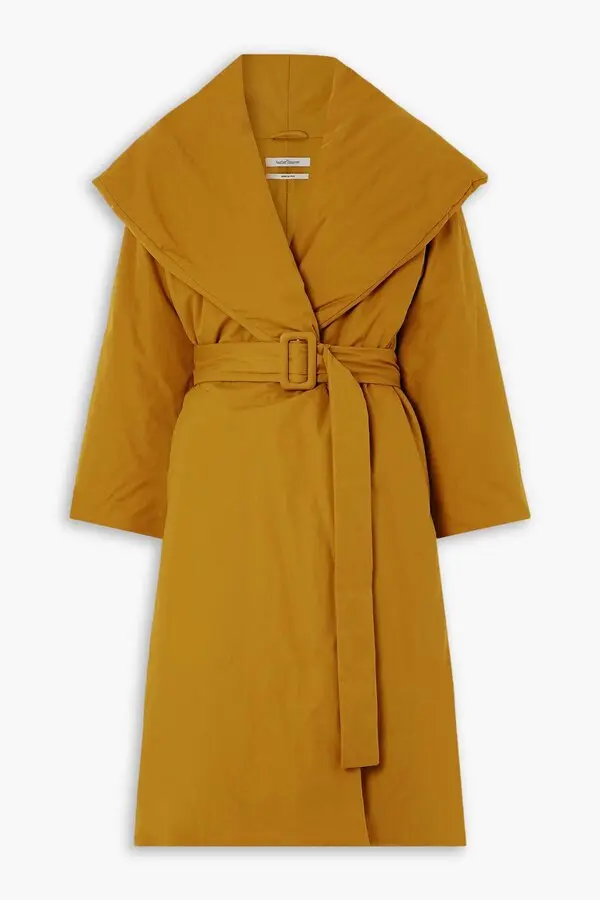 Another Tomorrow Belted Cotton Coat