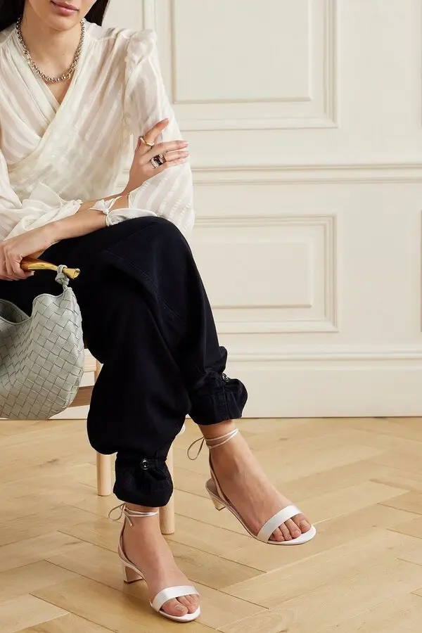 LOEFFLER RANDALL Jackie Satin Sandals - White