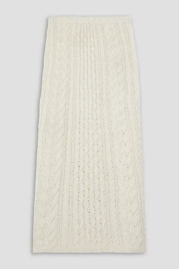 Gabriela Hearst Callum Cableknit Cashmere Maxi Skirt - Ivory