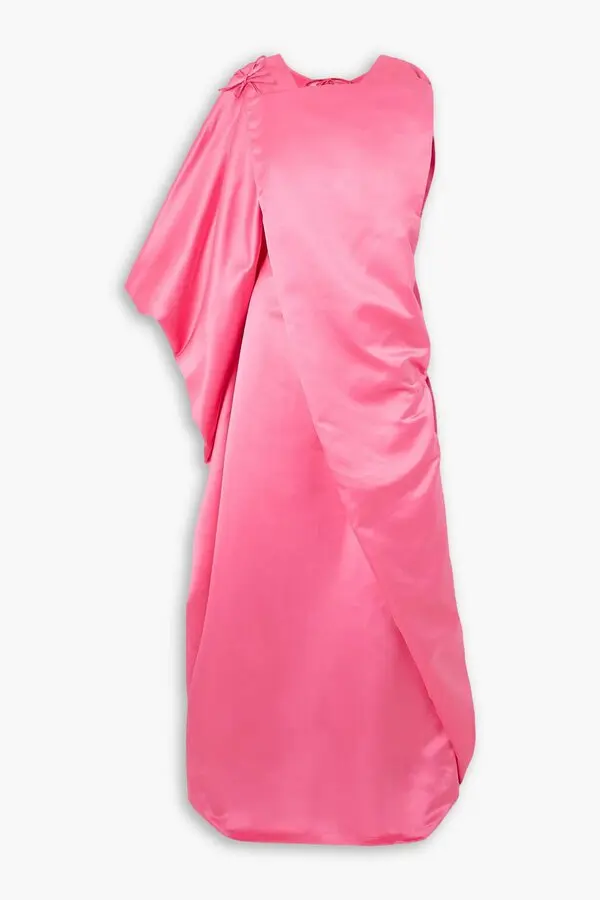 Marie Adam-Leenaerdt Draped Satin Maxi Dress - Bubblegum