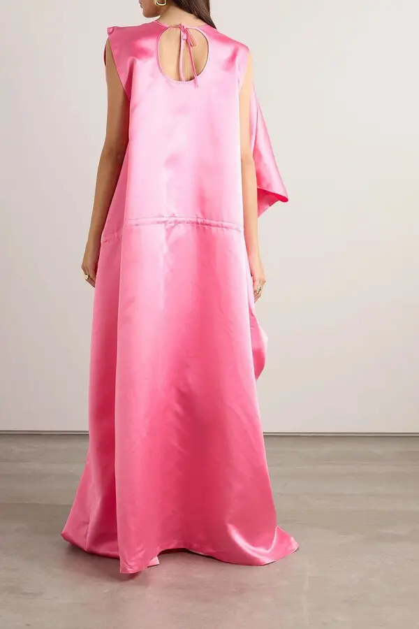 Marie Adam-Leenaerdt Draped Satin Maxi Dress