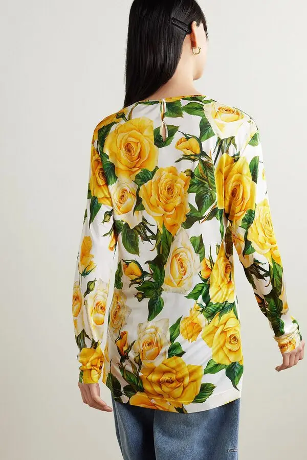 Dolce & Gabbana Floral-print Organza Blouse