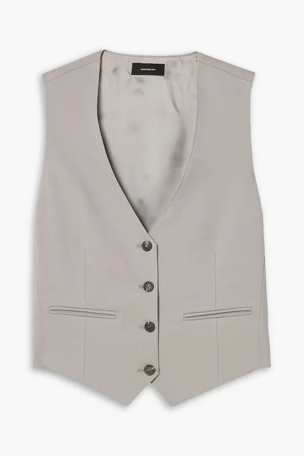 Wardrobe.NYC Cropped Grain De Poudre Wool Vest