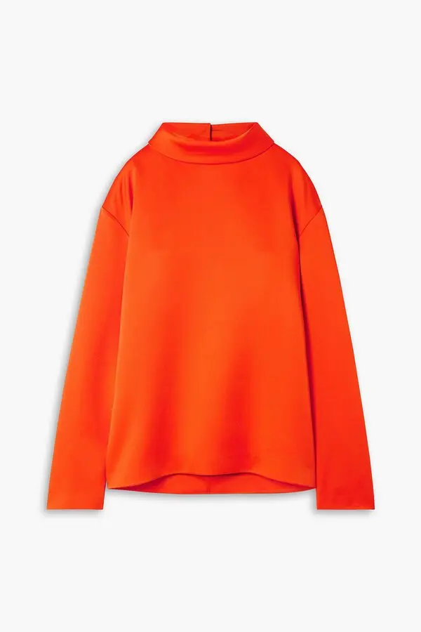 Carven Satin Blouse - Bright Orange