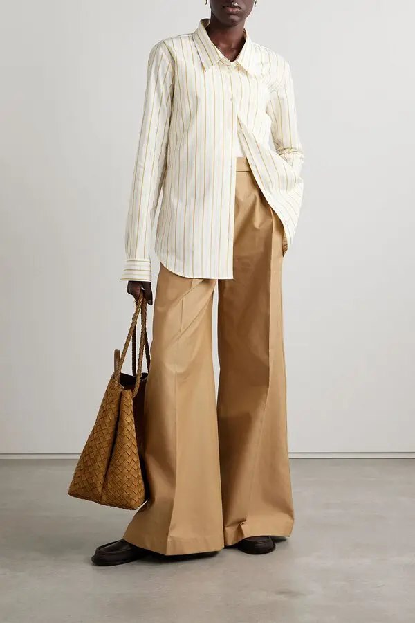 Max Mara Corte Pleated Cottoncanvas Wideleg Pants