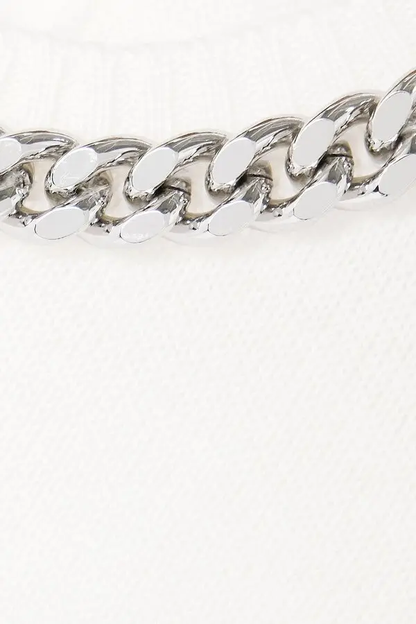 Stella McCartney Falabella Chain-embellished Wool Sweater - Ivory
