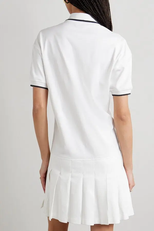 Brunello Cucinelli Tennis Pleated Embroidered Mini Dress