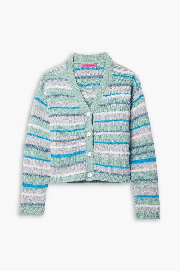 THE ELDER STATESMAN Striped Intarsia Cashmereblend Cardigan - Multicolor