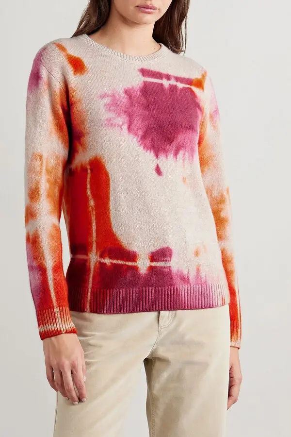 THE ELDER STATESMAN Rorschach Malibu Tie-dyed Cashmere Sweater