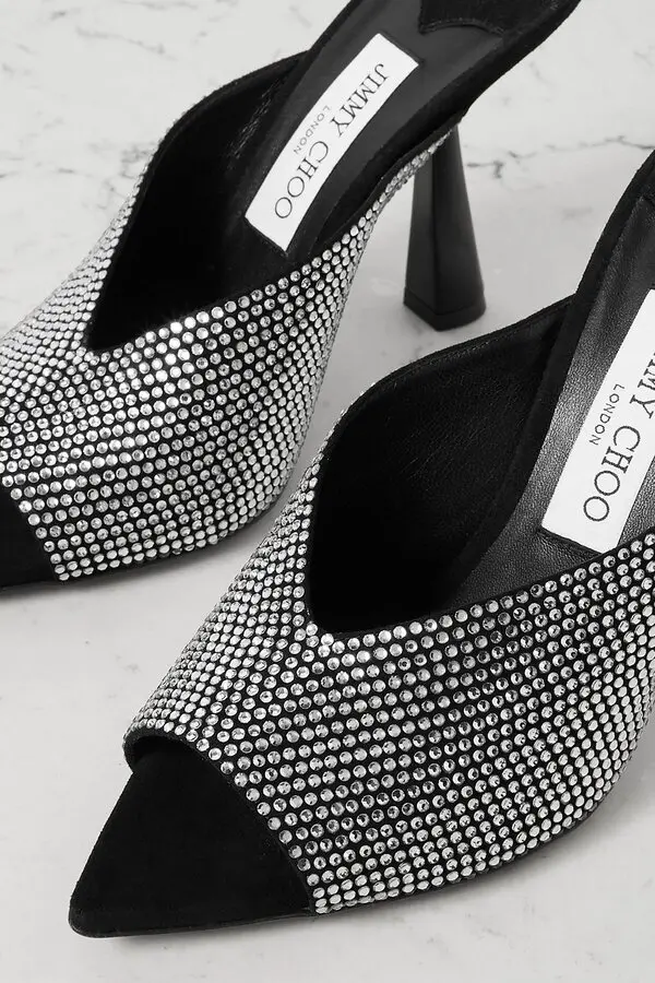 JIMMY CHOO Maryanne Crystal-embellished Suede Pumps