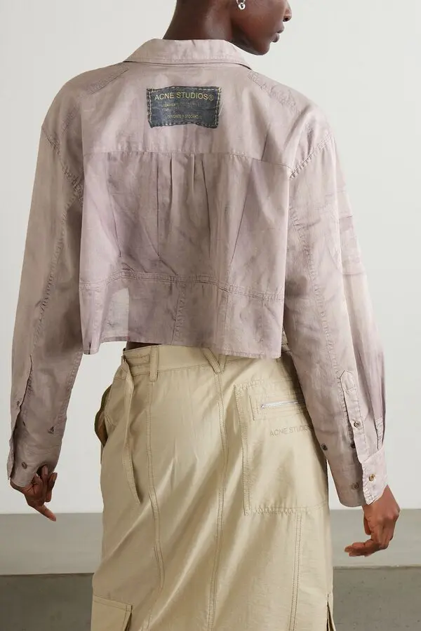 Acne Studios Cropped Printed Cotton Shirt