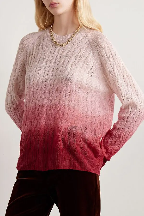 Etro Ombré Cableknit Wool Sweater