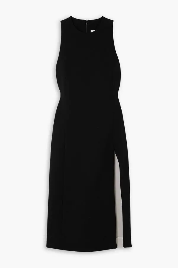Ami Woolcrepe Midi Dress - Black