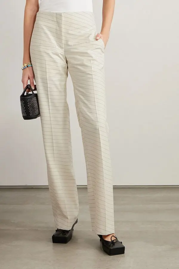 JW Anderson Pinstriped Woolblend Drill Straightleg Pants