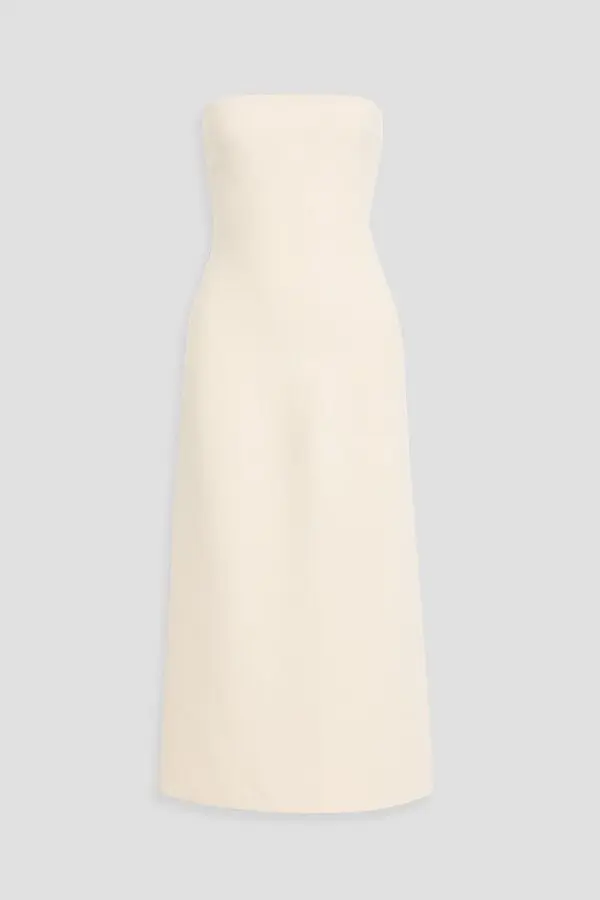 Gabriela Hearst Immanuel Strapless Wool Midi Dress - Ivory