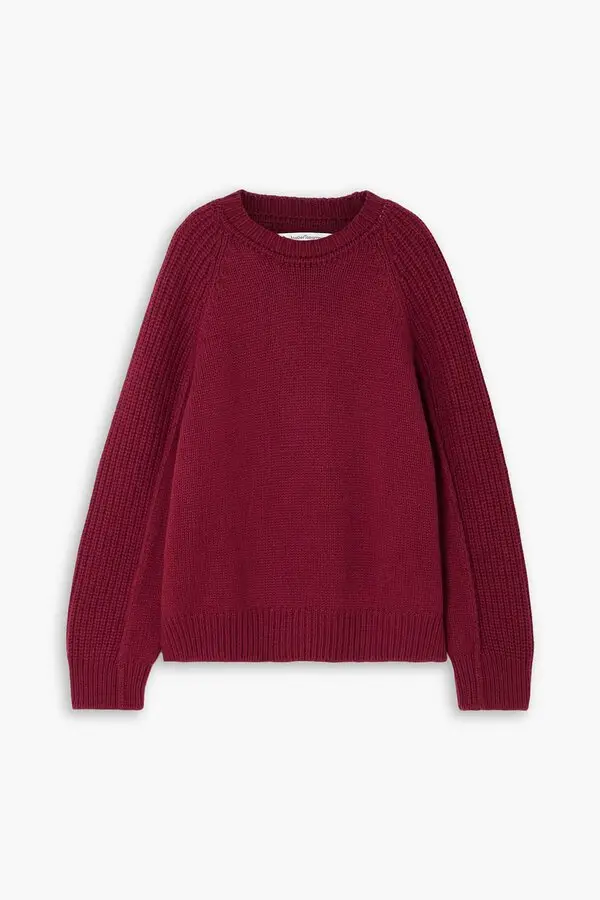 Another Tomorrow Oversized Ribbed Cashmere And Woolblend Sweater - Merlot
