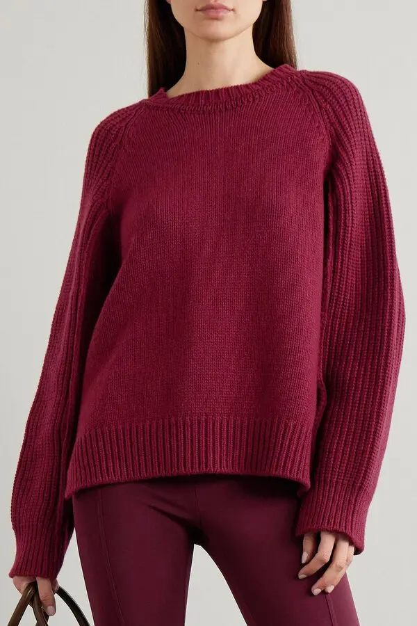 Another Tomorrow Oversized Ribbed Cashmere And Woolblend Sweater