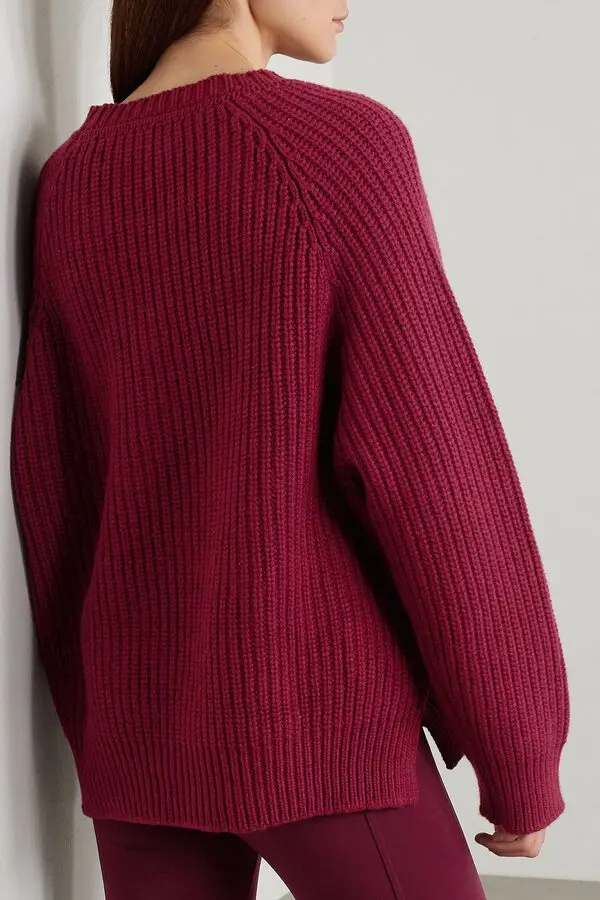 Another Tomorrow Oversized Ribbed Cashmere And Woolblend Sweater