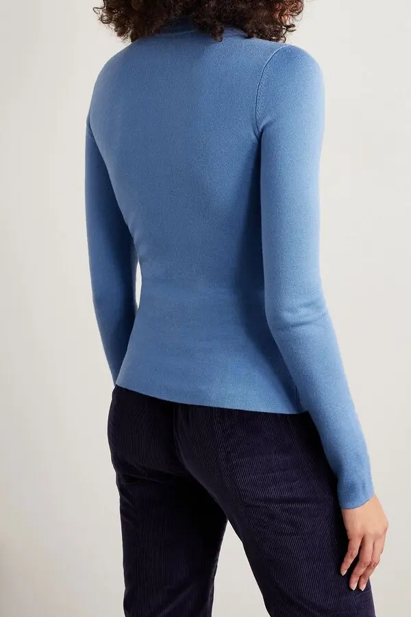 Gabriela Hearst Wool, Cashmere And Silk-blend Turtleneck Sweater - Light Blue