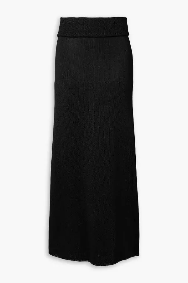 Proenza Schouler Avalon Micro Knitted Maxi Skirt - Black