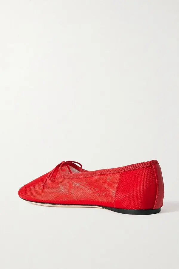 LOEFFLER RANDALL Landon Soft Bow Mesh Ballet Flats