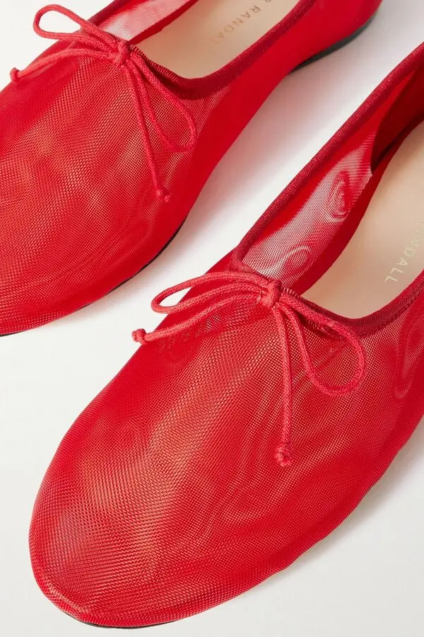 LOEFFLER RANDALL Landon Soft Bow Mesh Ballet Flats