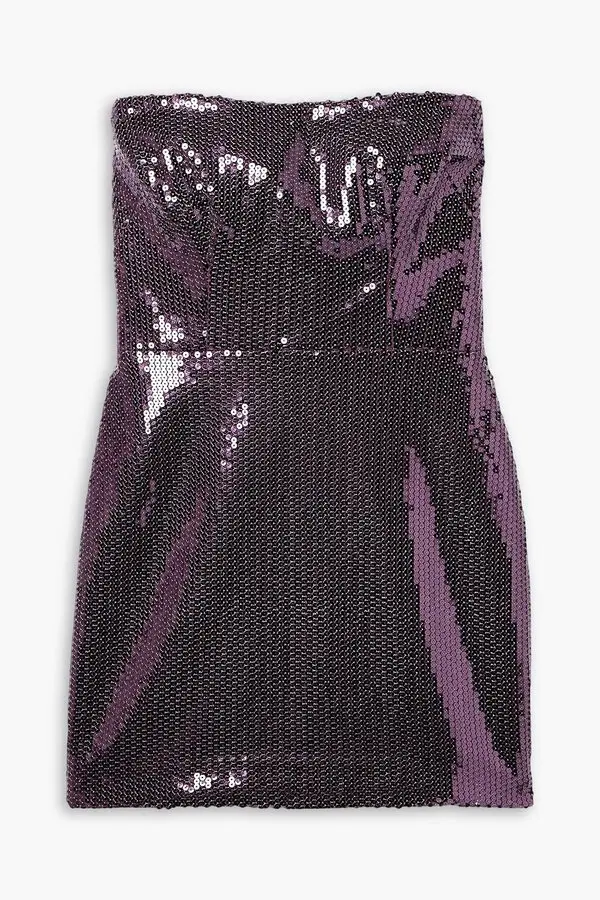 Alex Perry Sequined Crepe Mini Dress - Violet