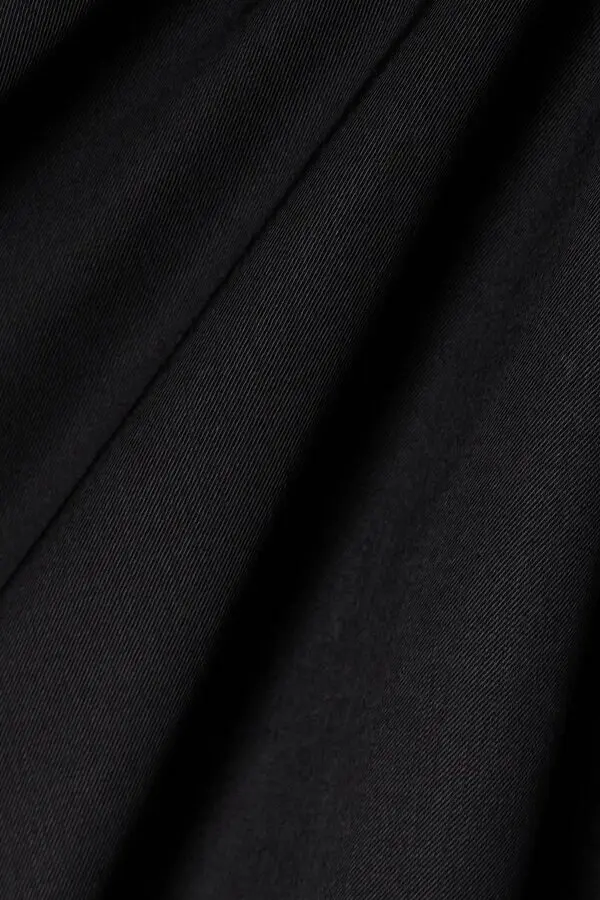Proenza Schouler Elena Draped Asymmetric Wool-blend Gabardine Midi Dress - Black