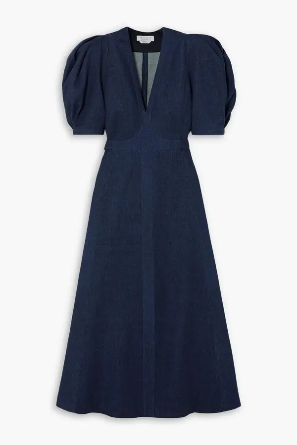 Gabriela Hearst Luz Denim Midi Dress - Dark Denim