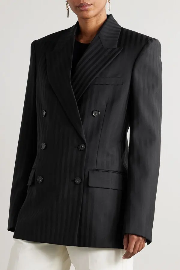 Stella McCartney Oversized Doublebreasted Striped Wool Blazer