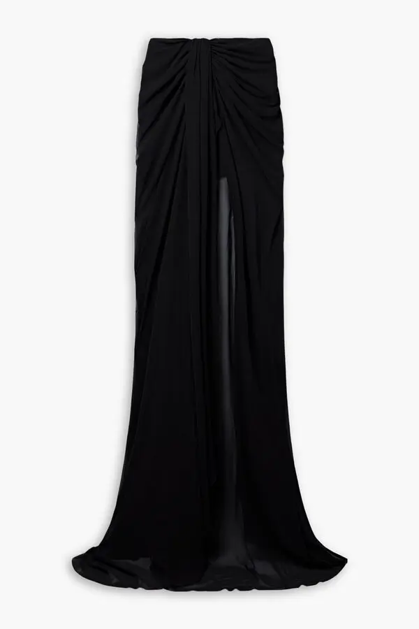 MONOT Draped Chiffon Maxi Skirt