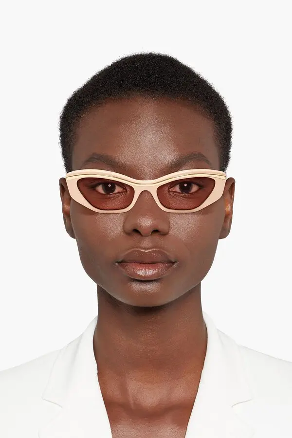 Zimmermann Cat Eye Acetate Sunglasses With Gold Tone Trim - Blush