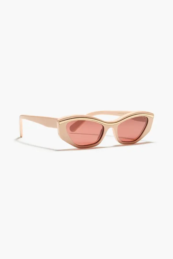 Zimmermann Cat Eye Acetate Sunglasses With Gold Tone Trim - Blush