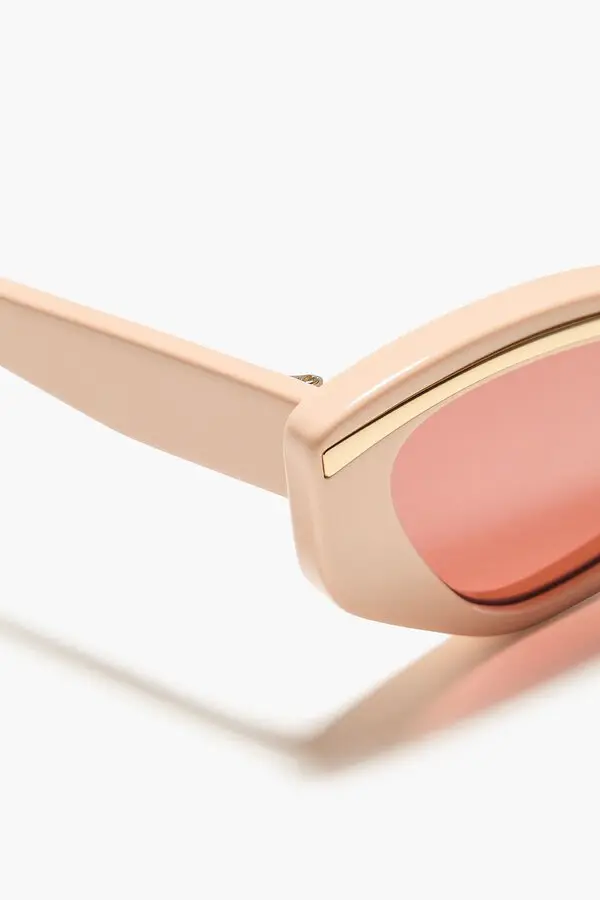 Zimmermann Cat Eye Acetate Sunglasses With Gold Tone Trim - Blush