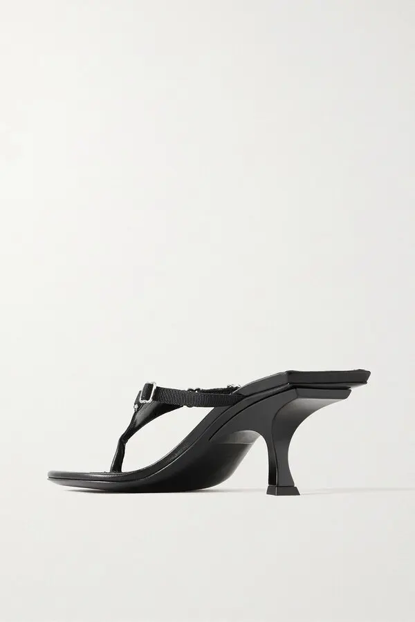 Attico Embellished Leather Mules - Black