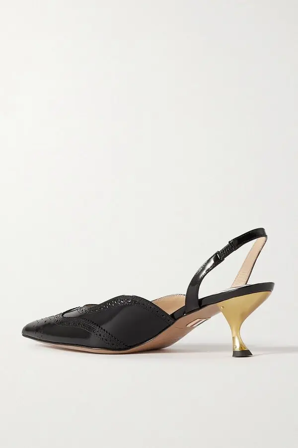 Thom Browne Patentleather Pointtoe Slingback Pumps