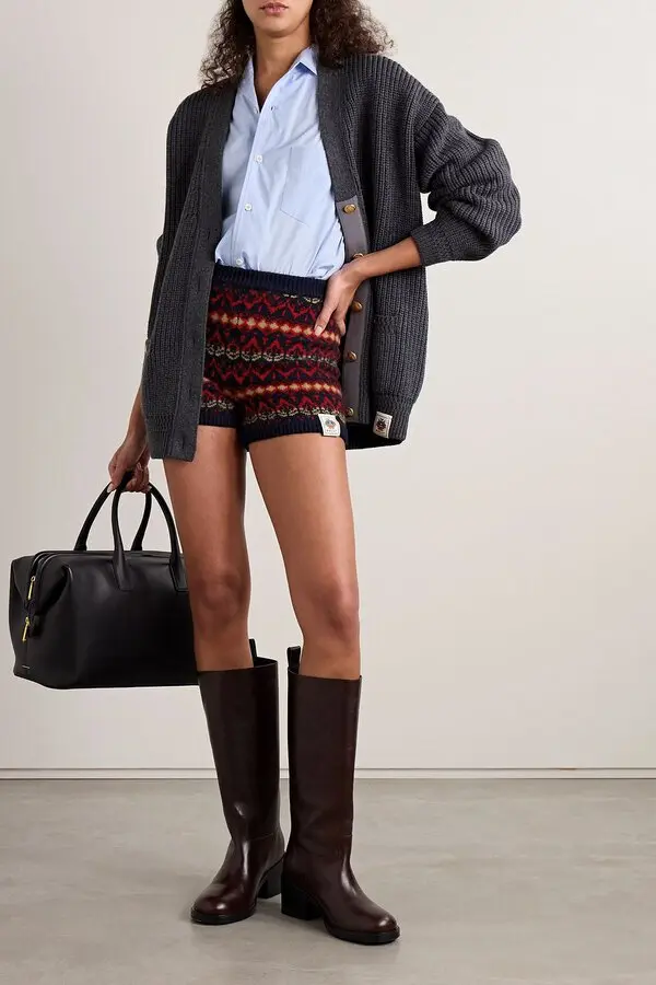 Bally Fair Isle Intarsia-knit Merino Wool Shorts