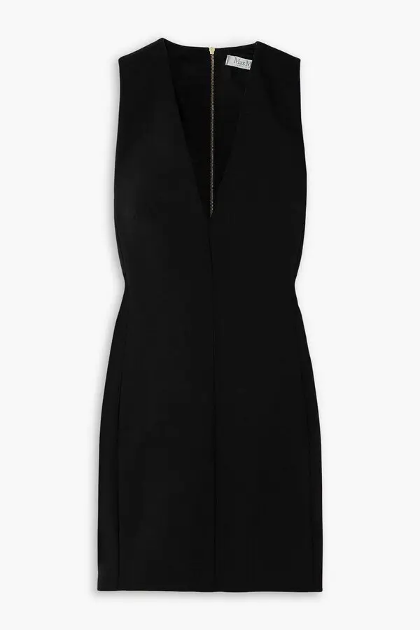 Max Mara Belford Grain De Poudre Woolblend Mini Dress - Black