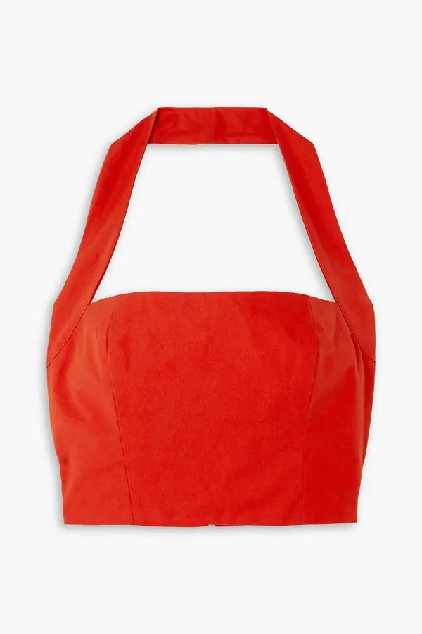TOLU COKER Woop Cropped Halterneck Top