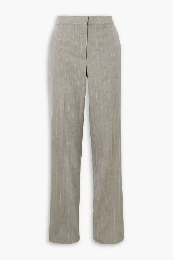 Stella McCartney Pinstriped Wool Straightleg Pants - Gray