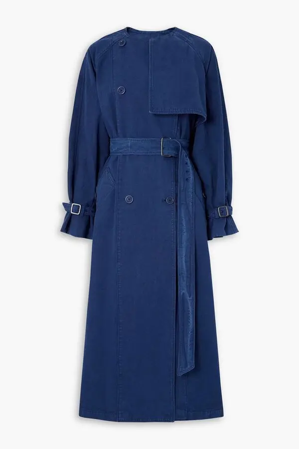 Max Mara Layered Denim Trench Coat - Indigo