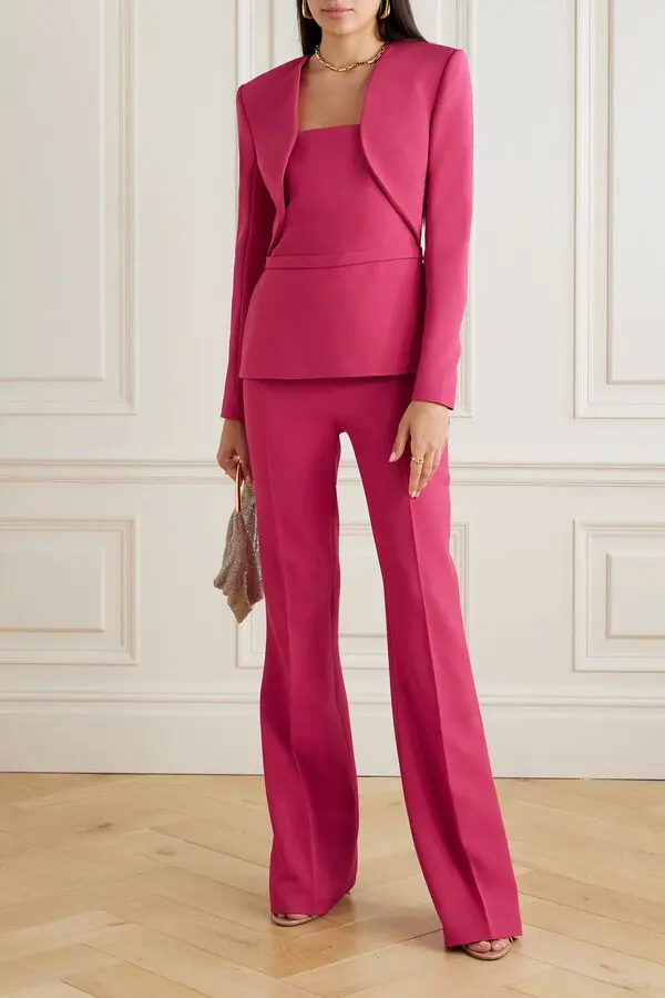 Safiyaa Samuele Paneled Crepe Blouse - Fuchsia