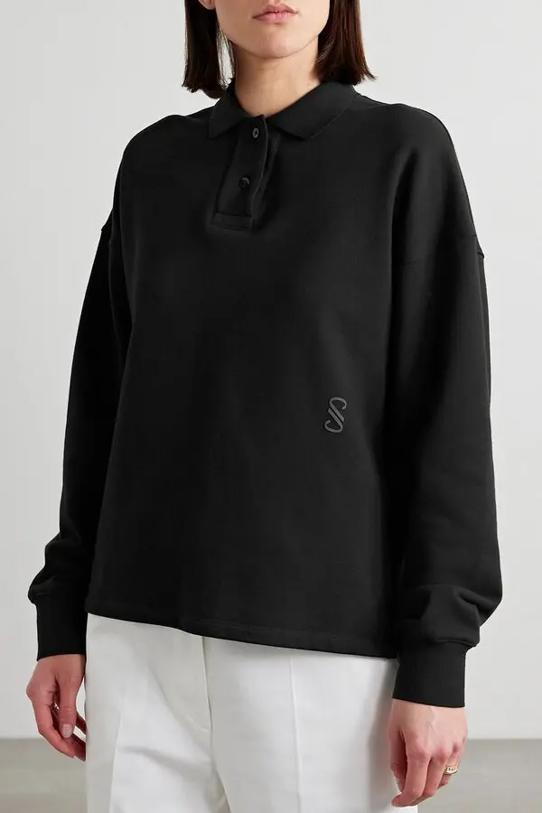 Proenza Schouler Brooks Flocked Cotton-jersey Polo Shirt