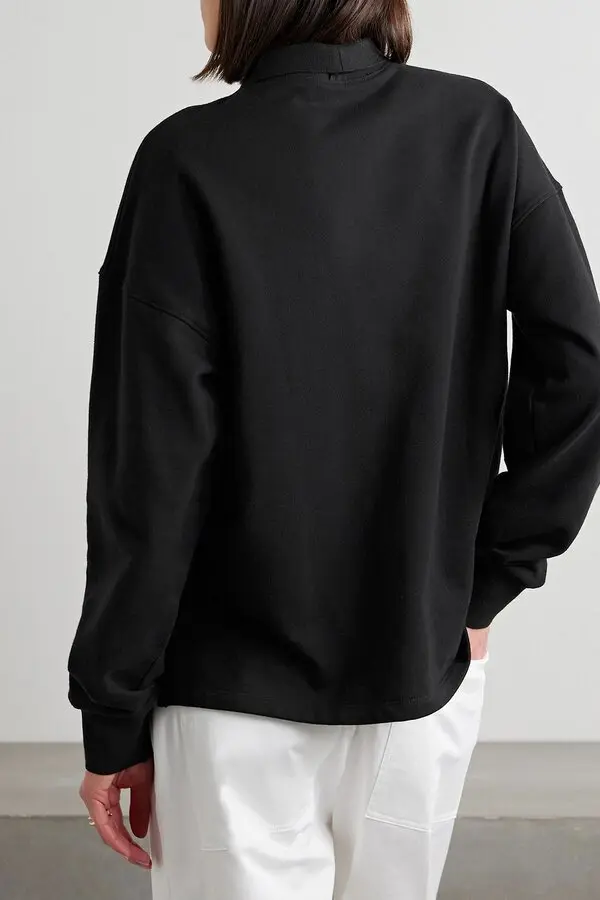 Proenza Schouler Brooks Flocked Cotton-jersey Polo Shirt